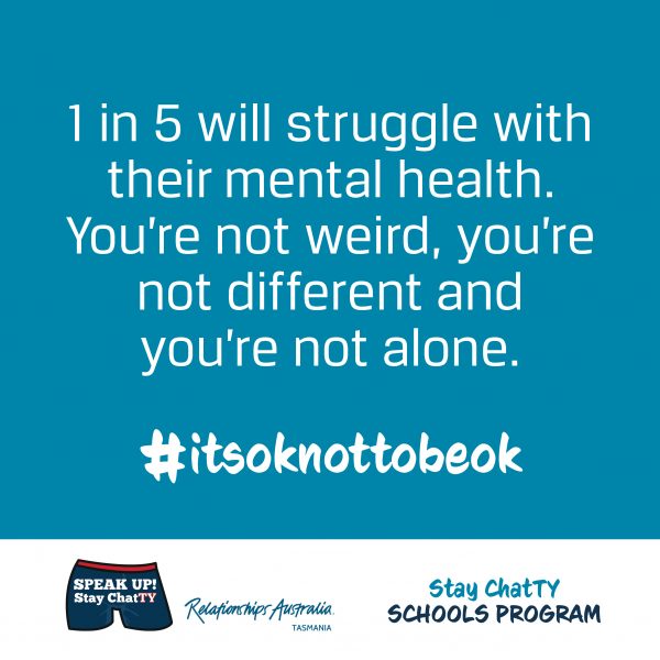Schools Program social media post – ITS OK NOT TO BE OK – SPEAK UP ...